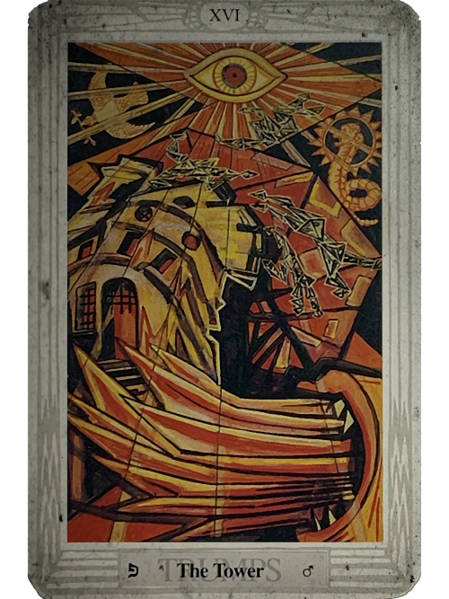 Thoth Tarot XVI The Tower + Distressed - Up Ảnh Nhanh Miễn Phí